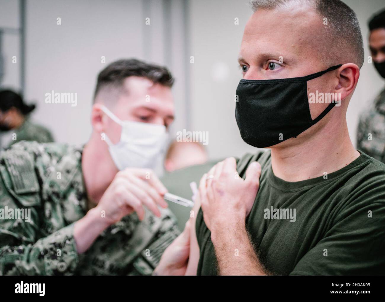 U.S. Marine Corps Col. James Lively, right, the commanding officer of ...