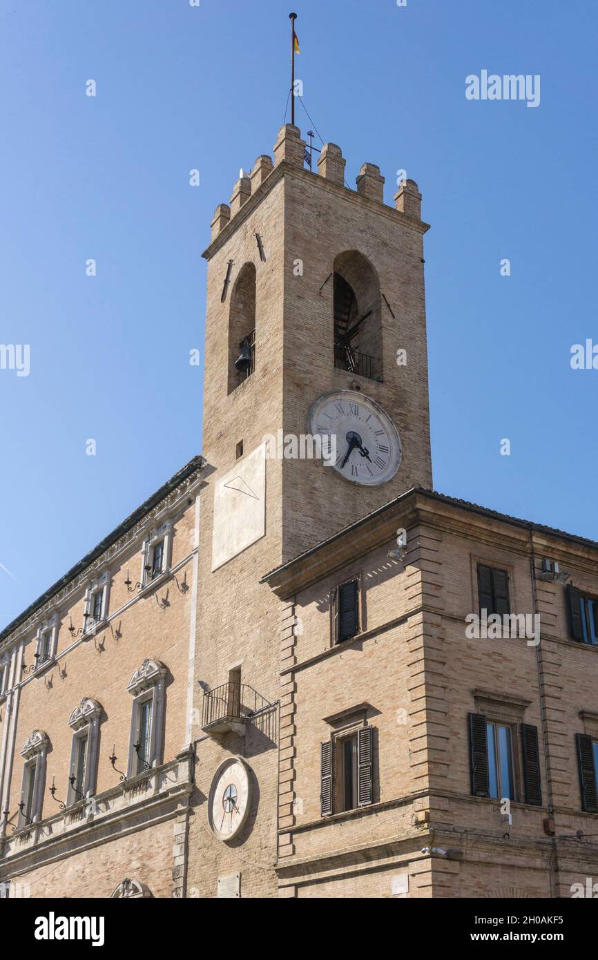 The Civic Tower, Town Hall, Osimo, Marche, Italy, Europe Stock Photo ...