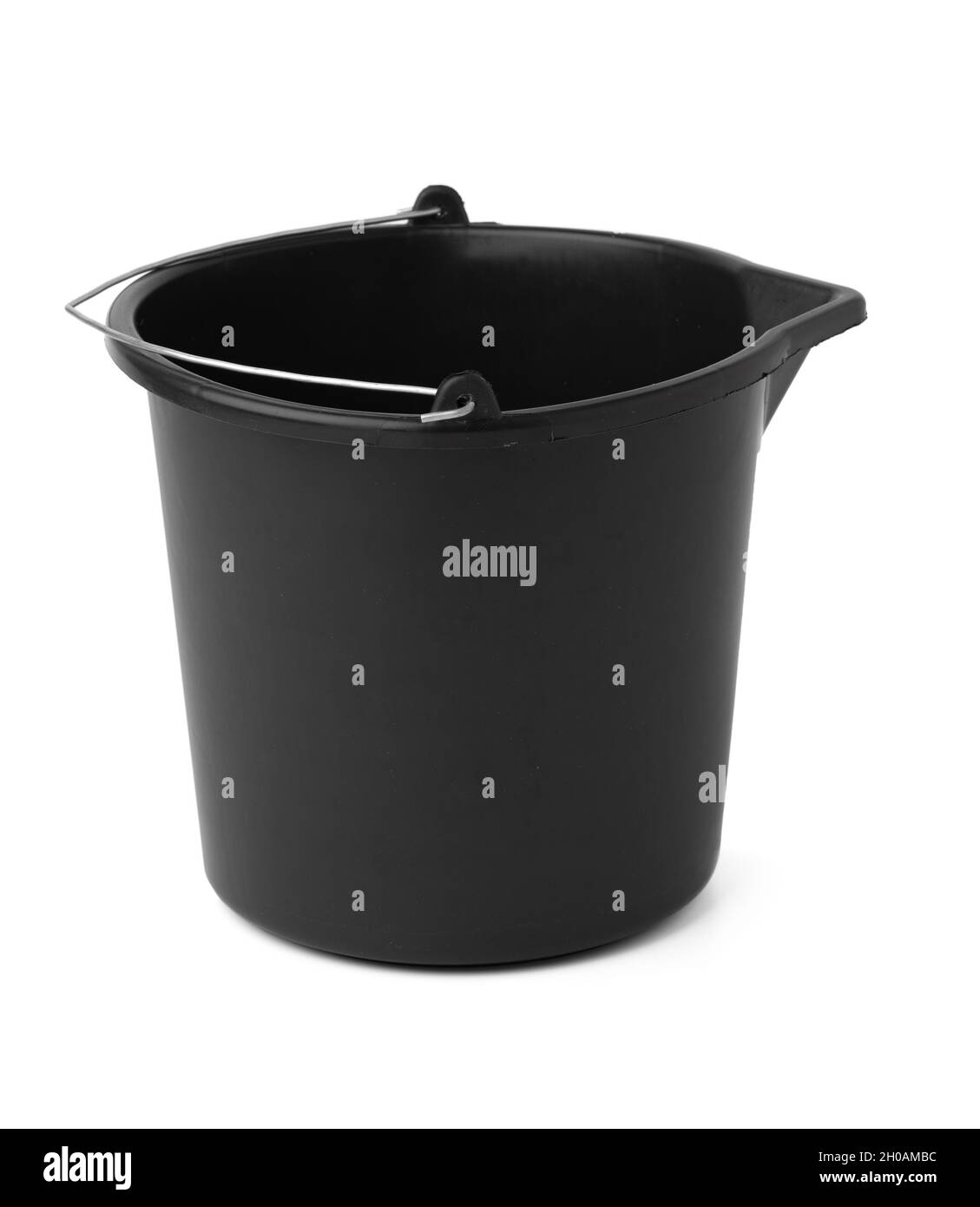 Single plastic bucket isolated on a white background Stock Photo - Alamy