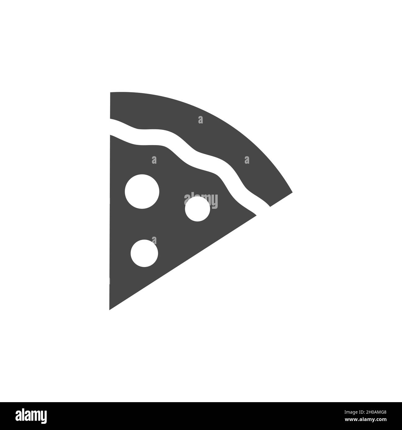 Slice of pizza black vector icon. Simple glyph pizza symbol Stock ...