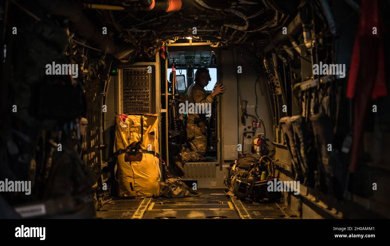 U.S. Air Force Senior Airman Casey Wilson, a flight engineer with the ...
