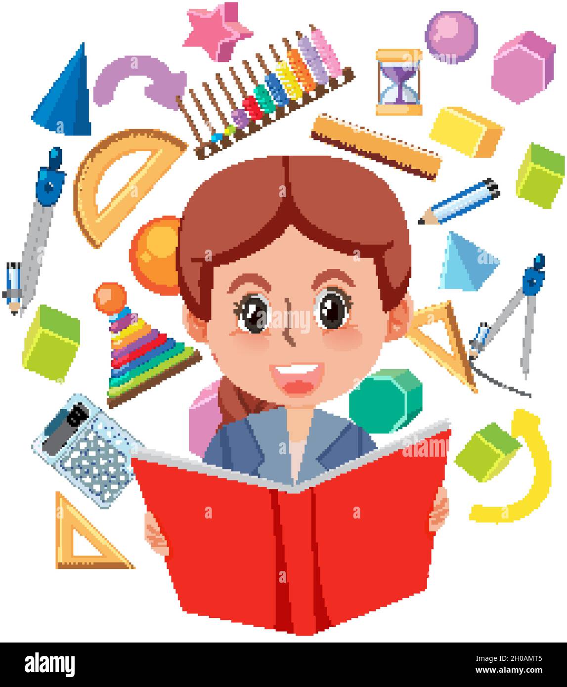 Math teacher with mathematics icon illustration Stock Vector Image ...