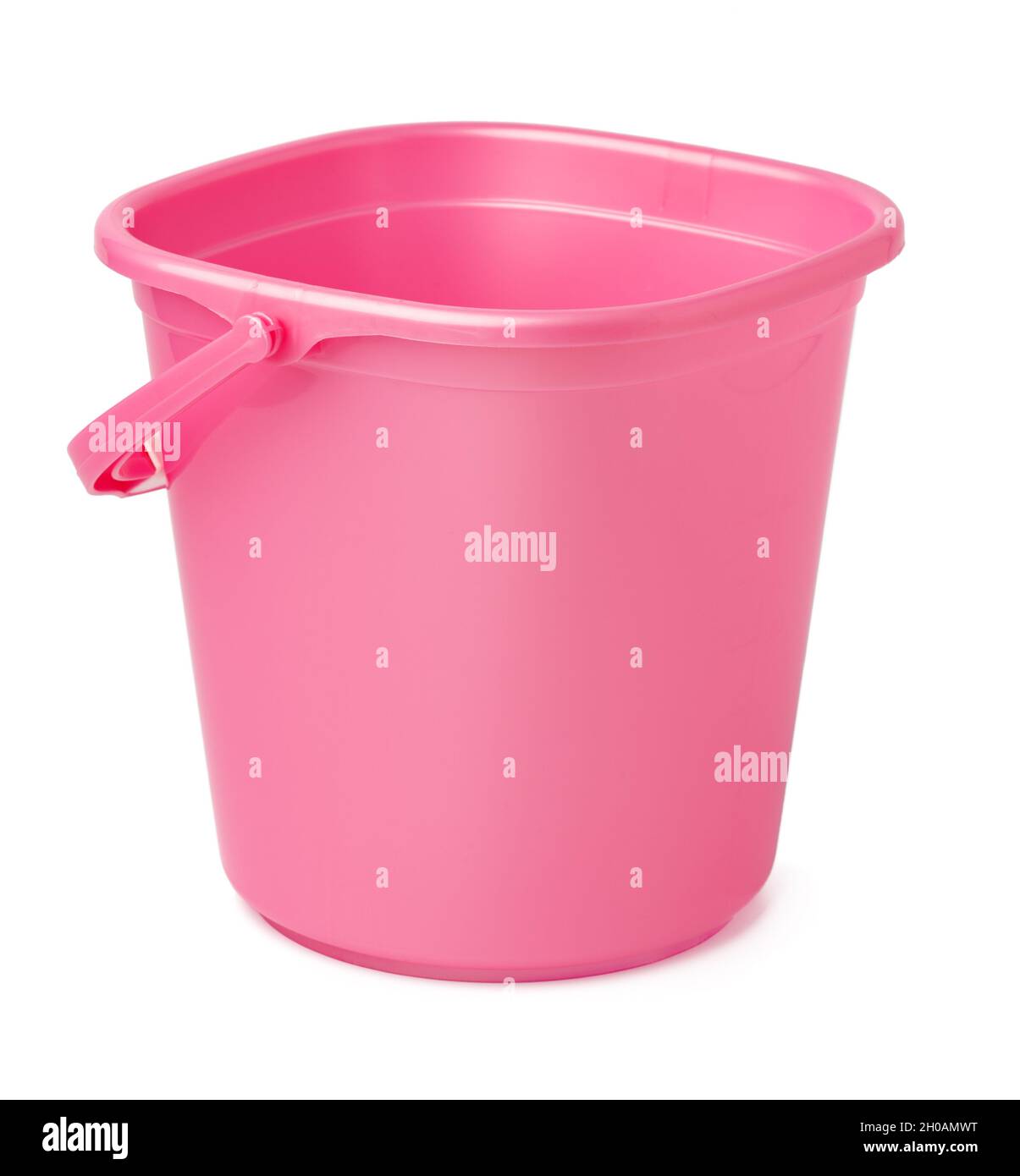 Single plastic bucket isolated on a white background Stock Photo - Alamy