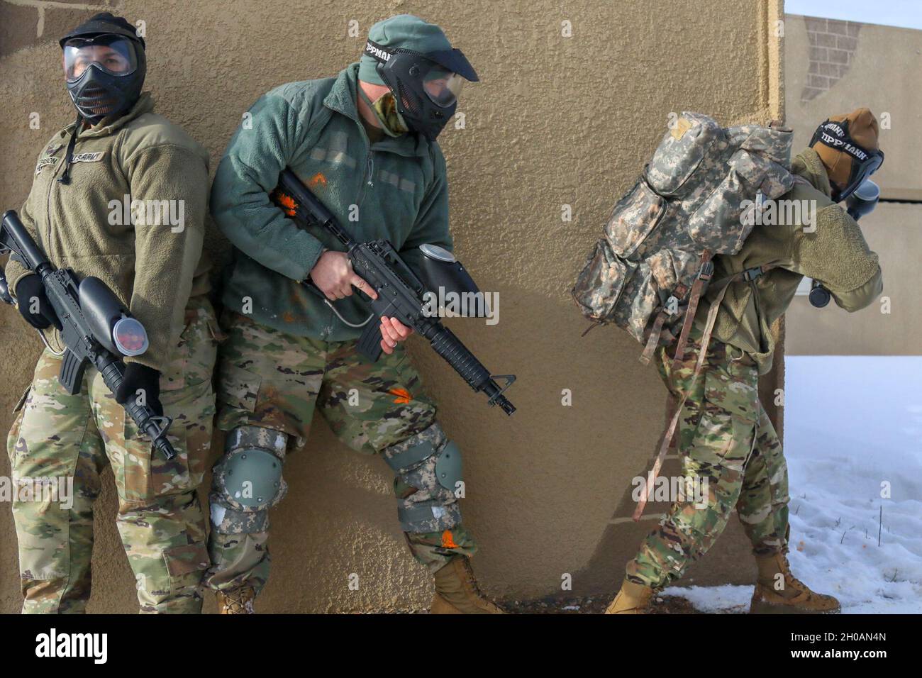 National Guard medics Pfc. Tajanae Henderson, Sgt. Matthew Stith and ...
