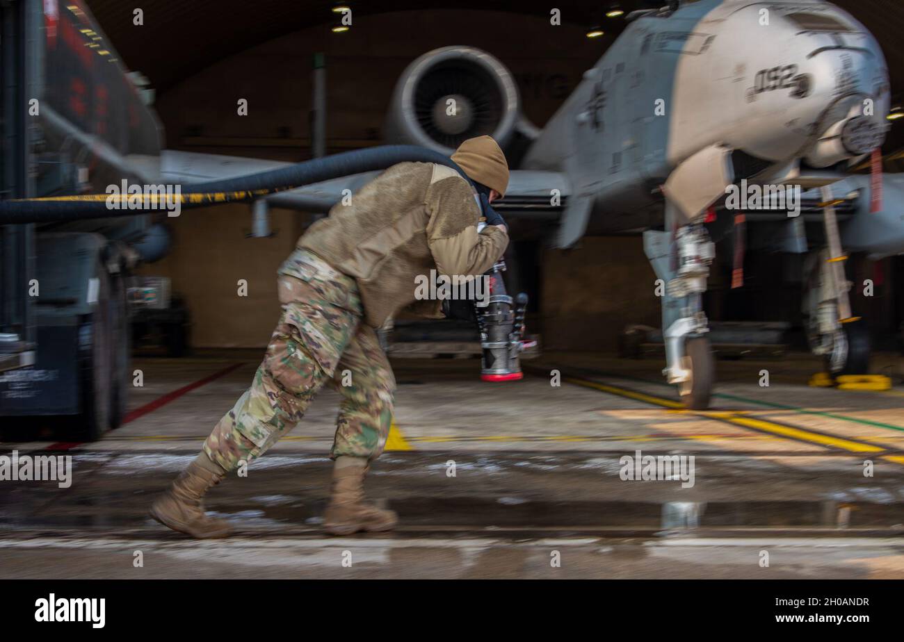 Senior Airman Eric Brown, 51st Logistics Readiness Squadron fuels ...
