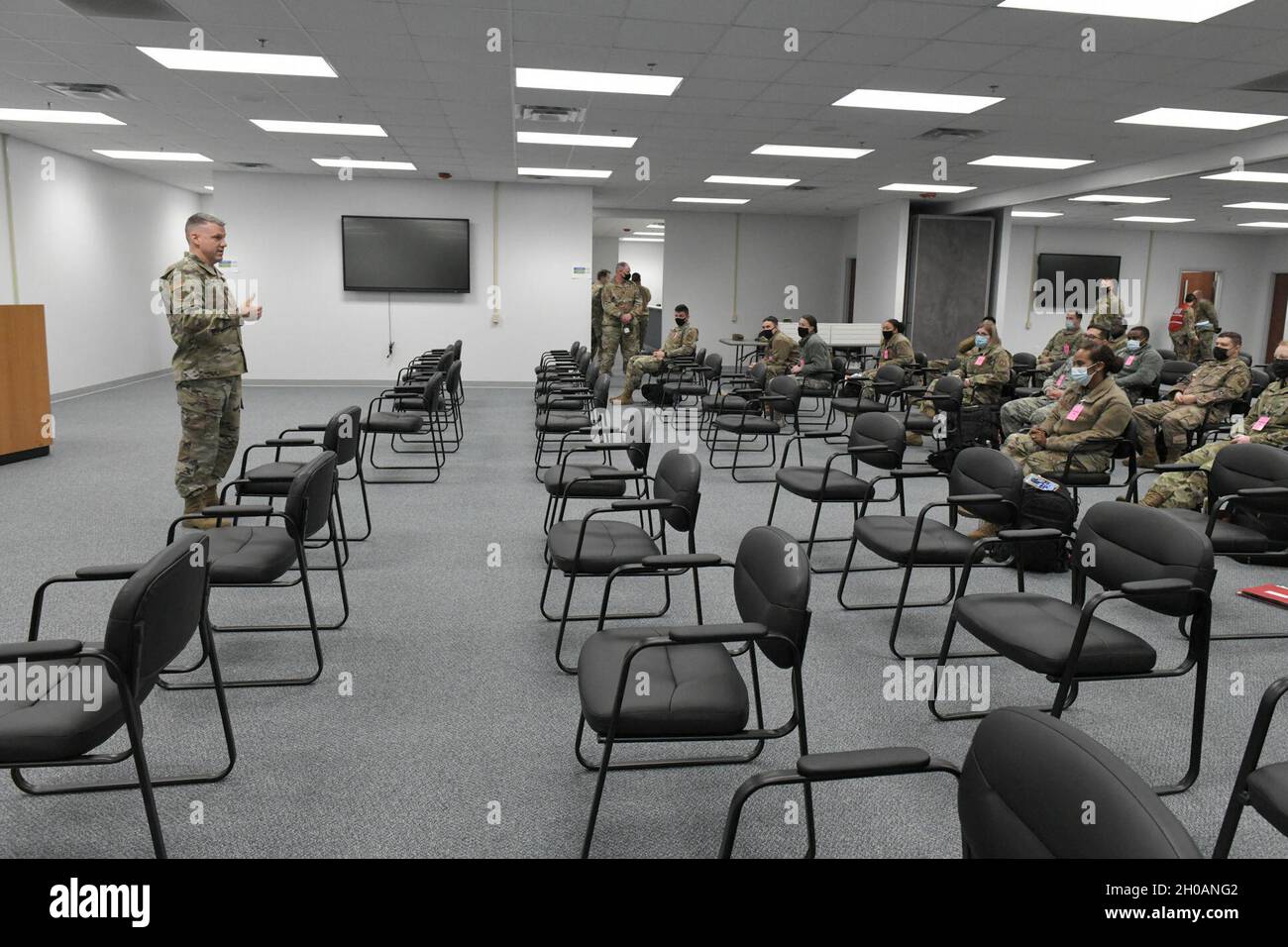 Col. Brian Moore, 78th Air Base Wing commander, addresses participants ...