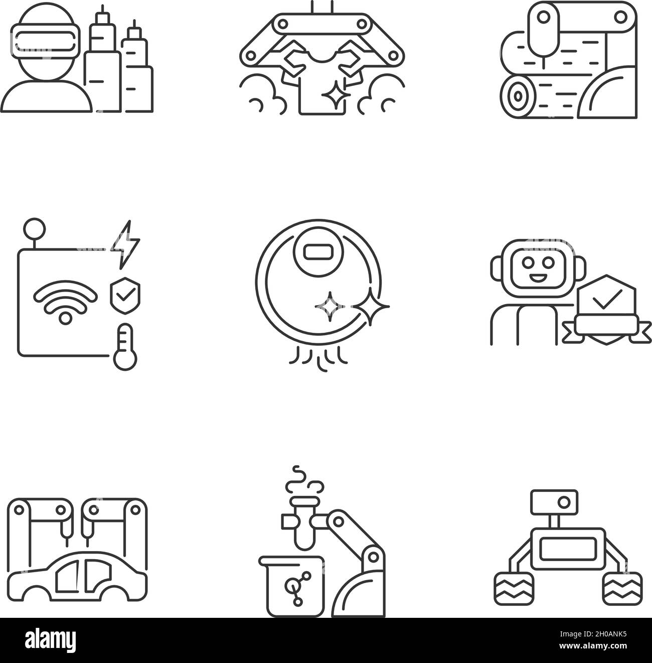 Automation technologies linear icons set Stock Vector Image & Art - Alamy