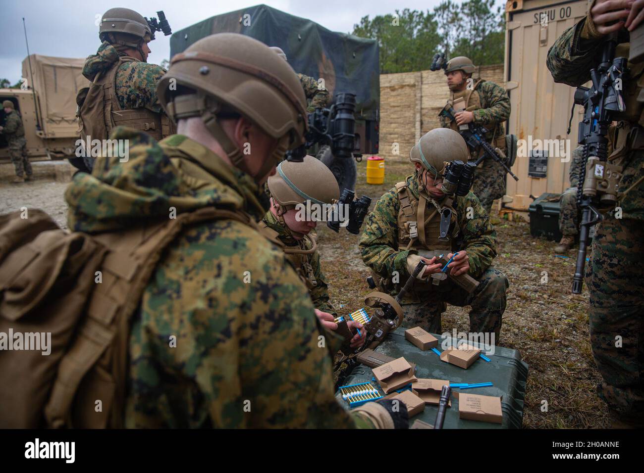 U.S. Marines with 2d Battalion, 6th Marine Regiment, 2d Marine Division ...