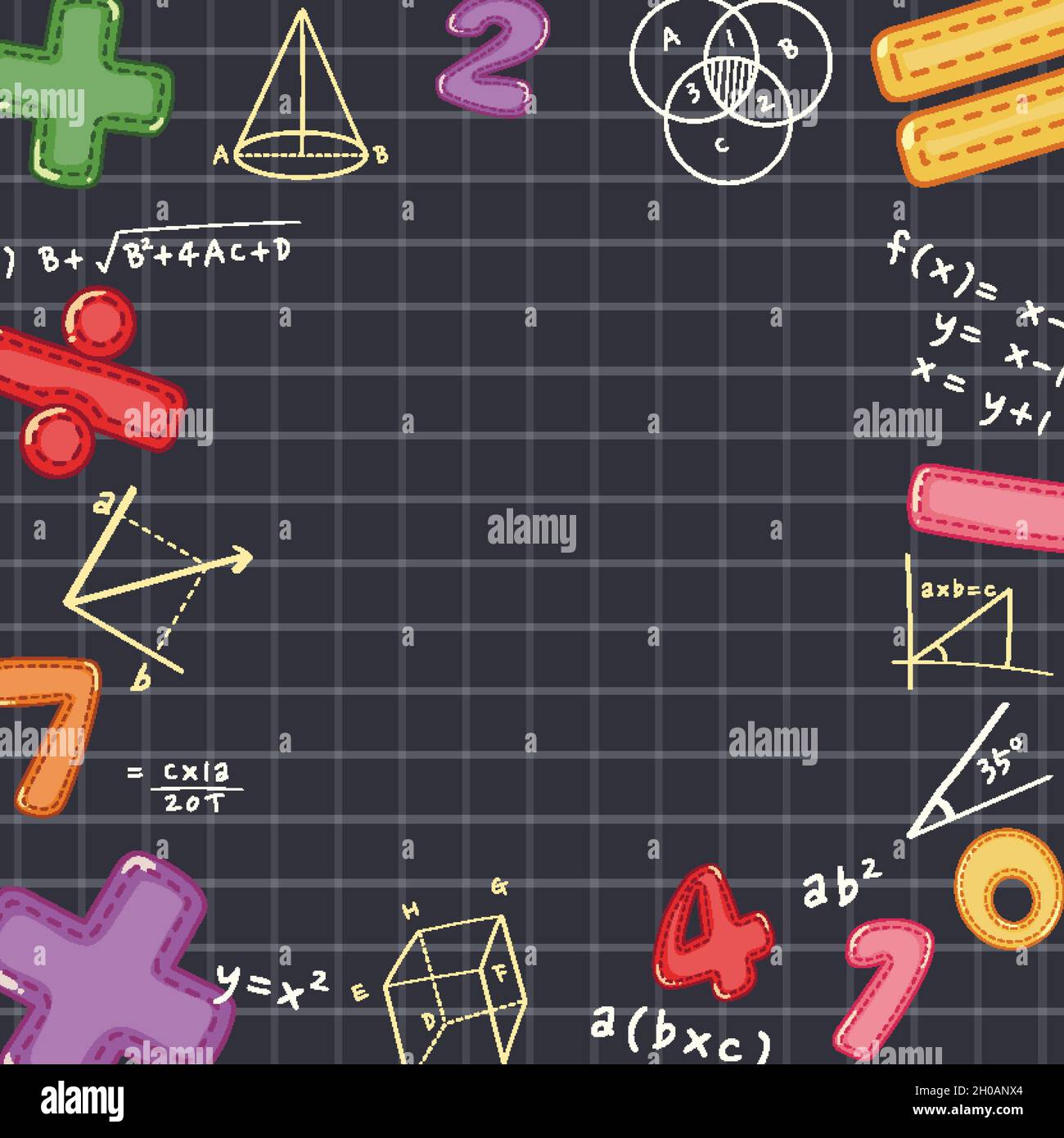 Doodle math objects border illustration Stock Vector Image & Art - Alamy