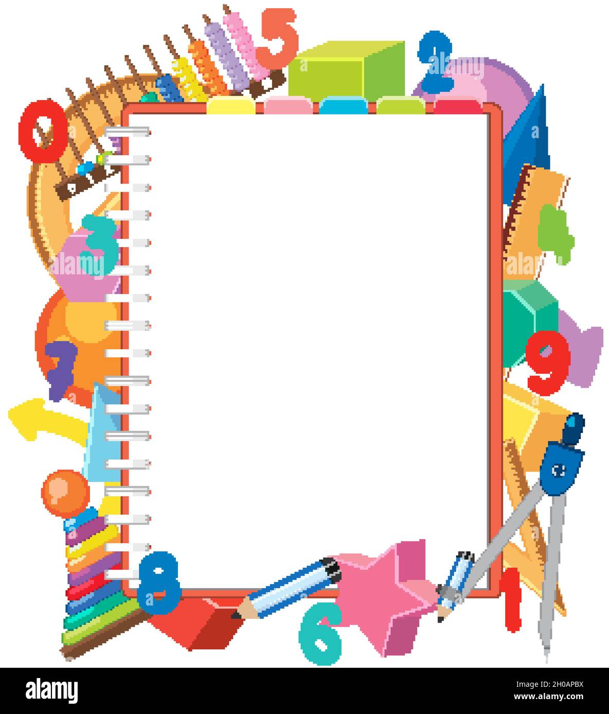 Blank math template with math tools and elements illustration Stock ...