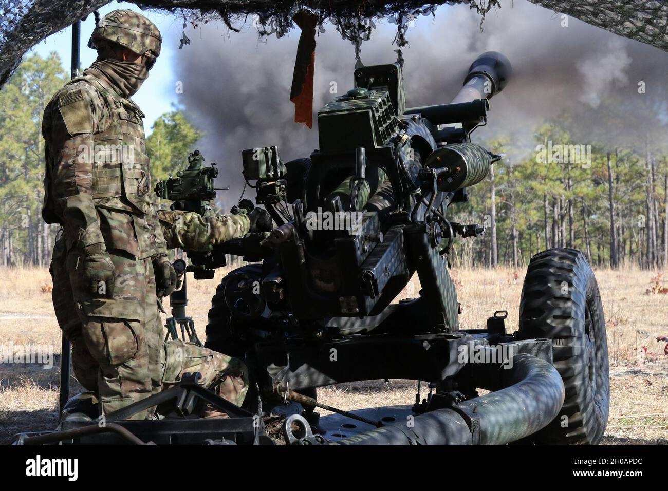 U.S. Army Paratroopers assigned to 2nd Battalion, 319th Airborne Field Artillery Regiment, 2nd ...