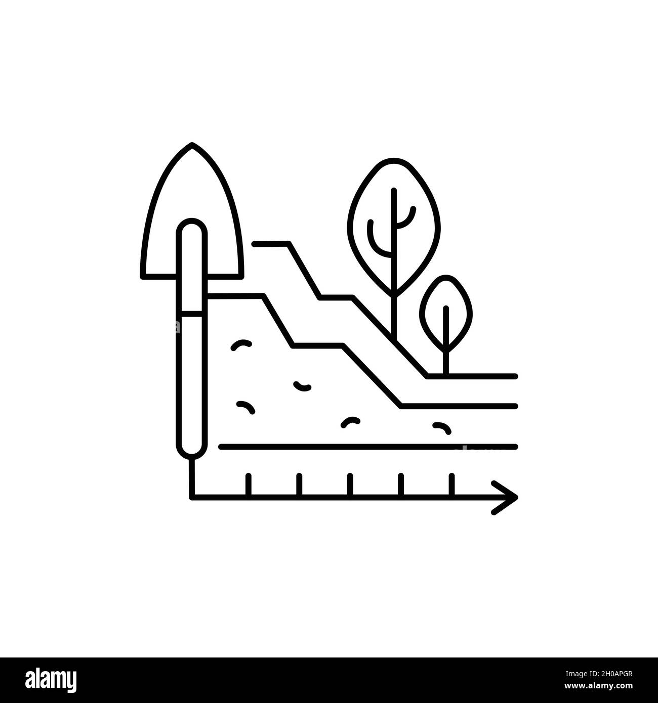 Geology Color Line Icon Isolated Vector Element Outline Pictogram For