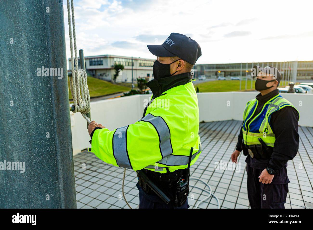 Tatsuhisa Takayasu and Hidetada Nakama, Japanese Security Guards with ...