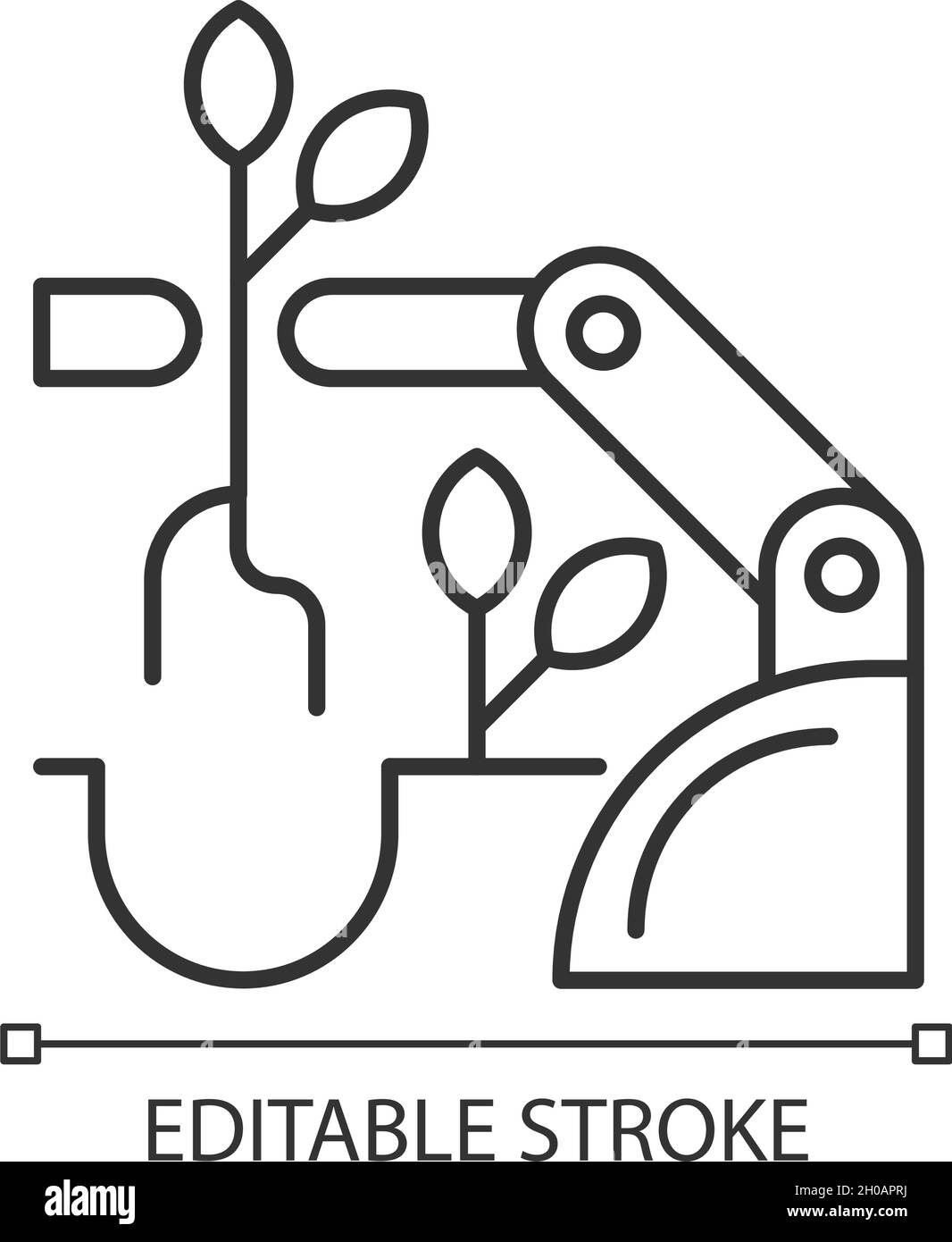 Robots for planting linear icon Stock Vector Image & Art - Alamy