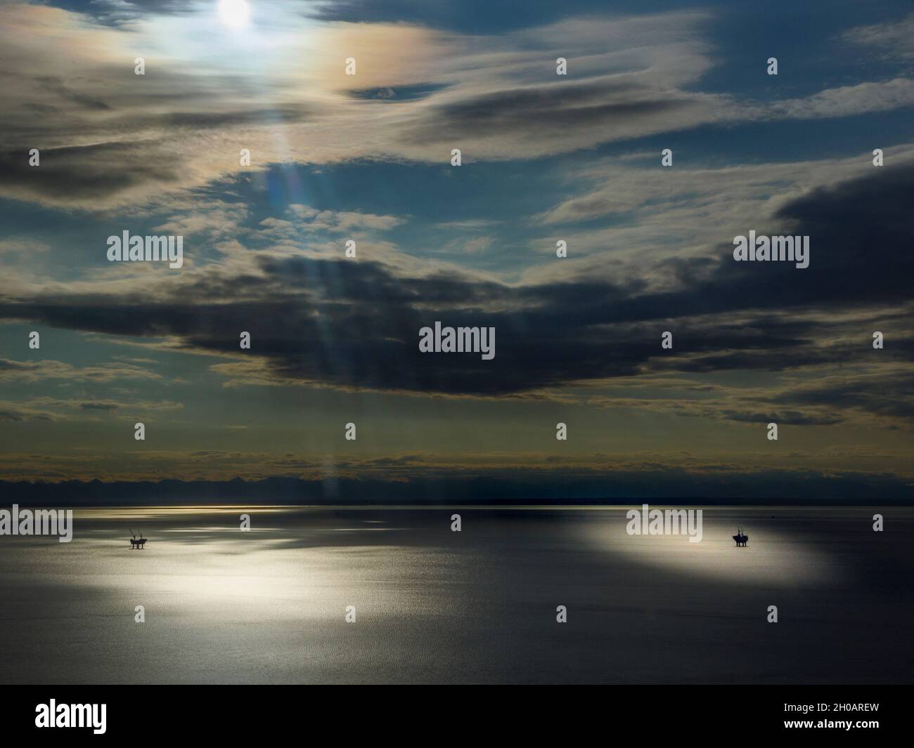 Aerial view of Cook Inlet. South Central Alaska. United States of ...