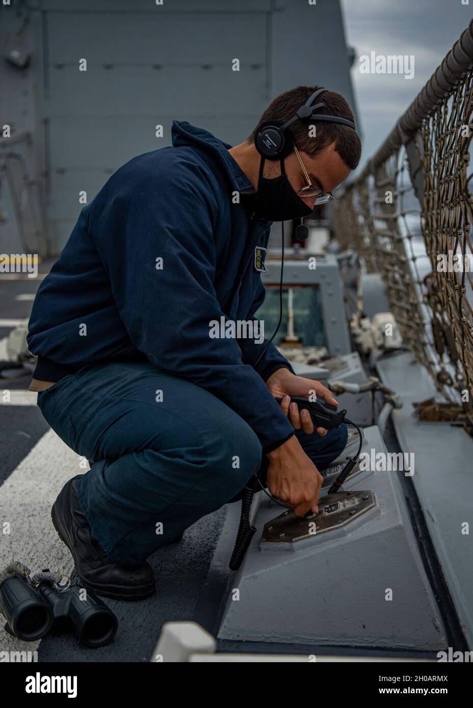 PACIFIC OCEAN (Jan. 13, 2021) U.S. Navy Seaman Nicholas Sanchez, from ...