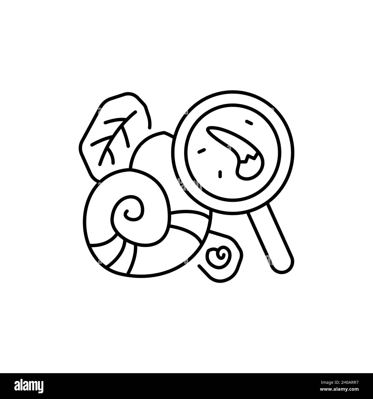 Palaeontology Color Line Icon Isolated Vector Element Outline Pictogram For Web Page Mobile
