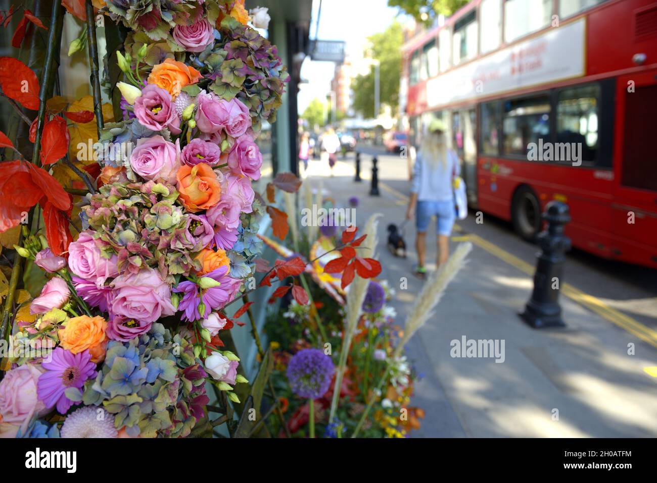 Floral display on the King's Road during Chelsea in Bloom annual floral ...