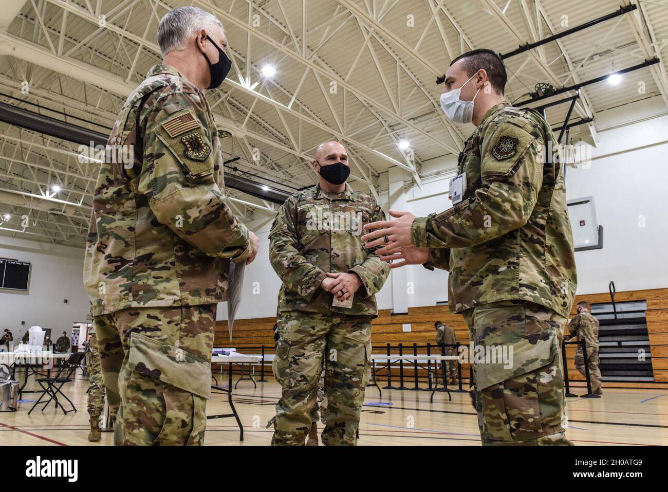 U.S. Air Force Capt. Alexander Godwin, 87th Medical Group, discusses ...