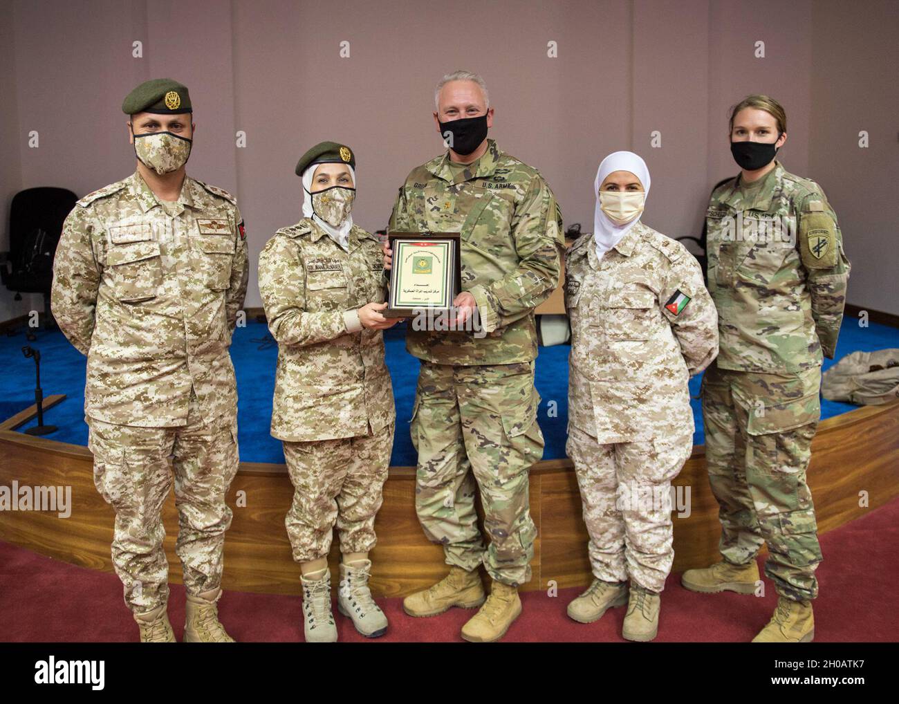 Col. Maha Al-Naser, Director of the Military Women's Affairs, and Col ...