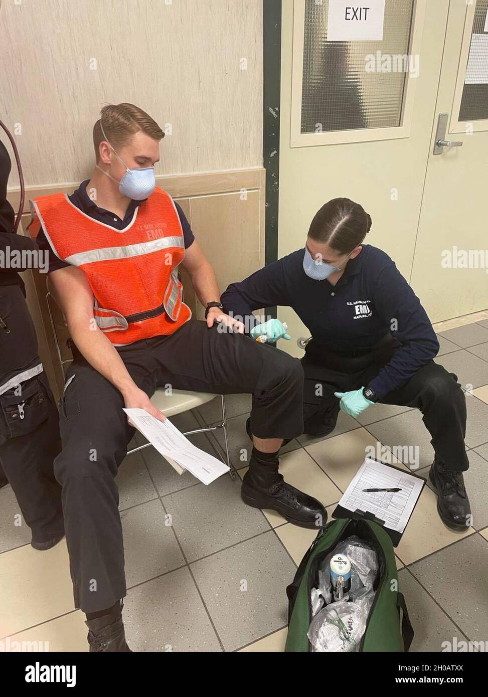 U.S. Naval Hospital (USNH) Naples Emergency Medicine Corpsmen perform ...