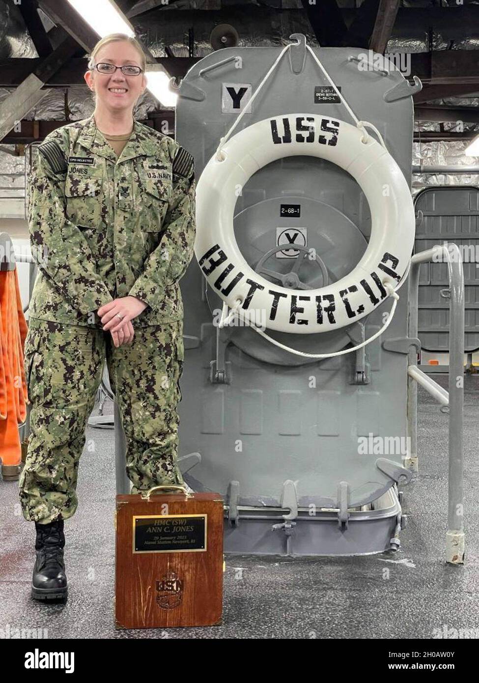 Hospital Corpsman 1st Class Ann C. Jones, a technical trainer assigned ...