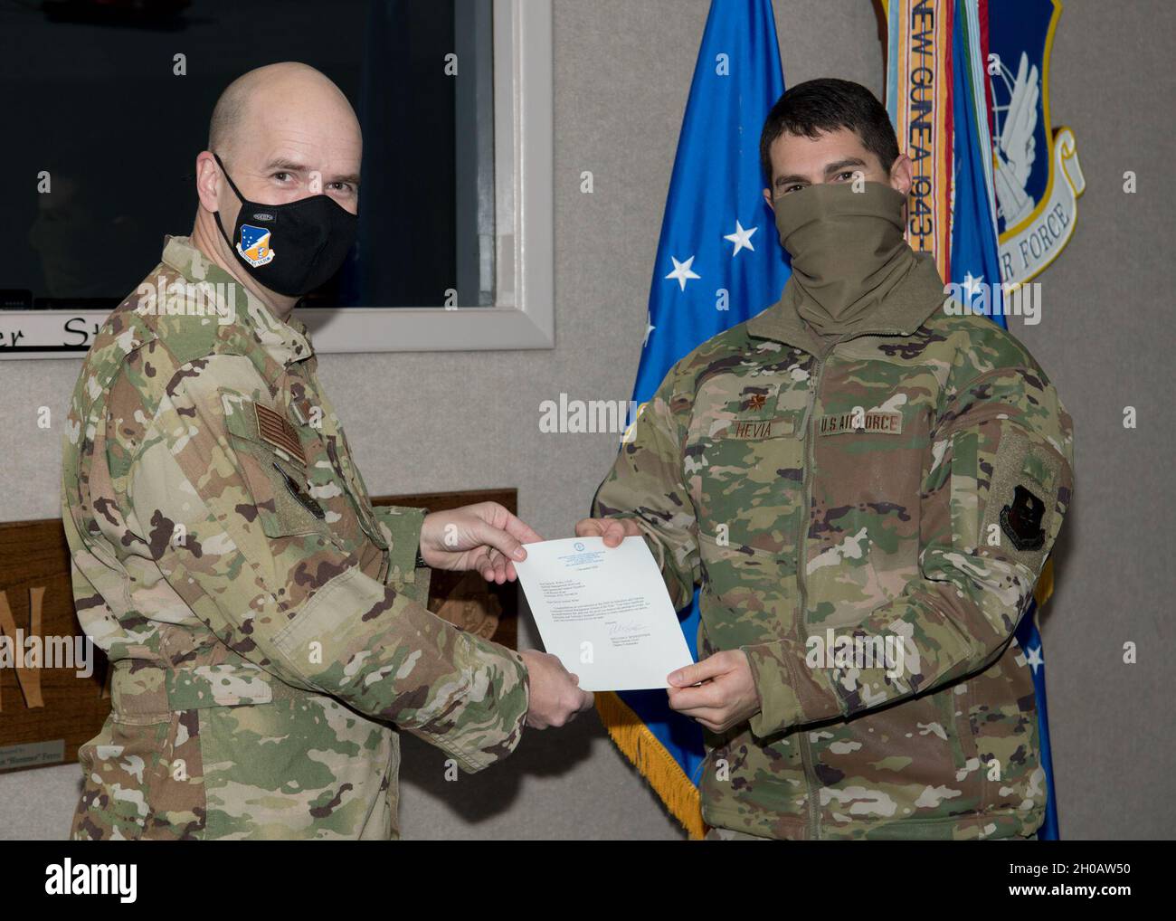 Maj. Jon Hevia, right, 54th Operations Support Squadron airfield ...