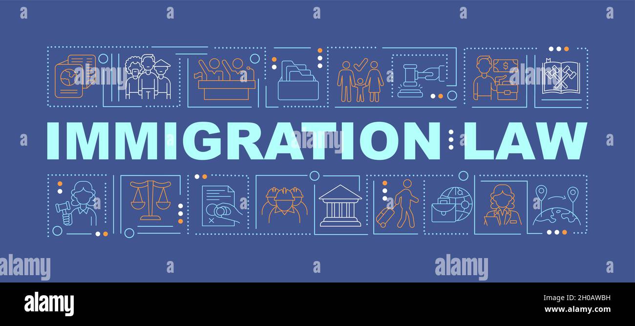 Immigration law dark blue word concepts banner Stock Vector Image & Art ...