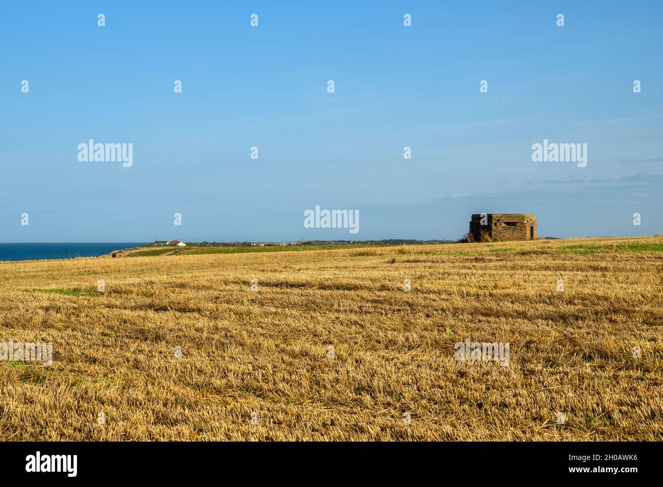 Pillbox from second world war situated in a field near the Happisburgh ...