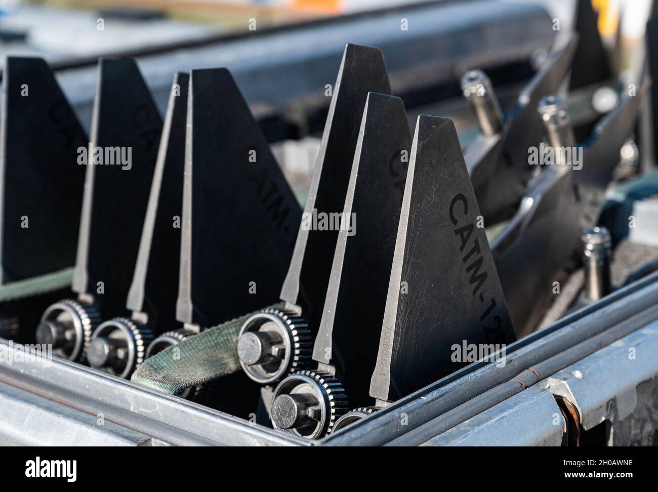 Missile fins are assembled in a cargo crate to be used during an Agile ...