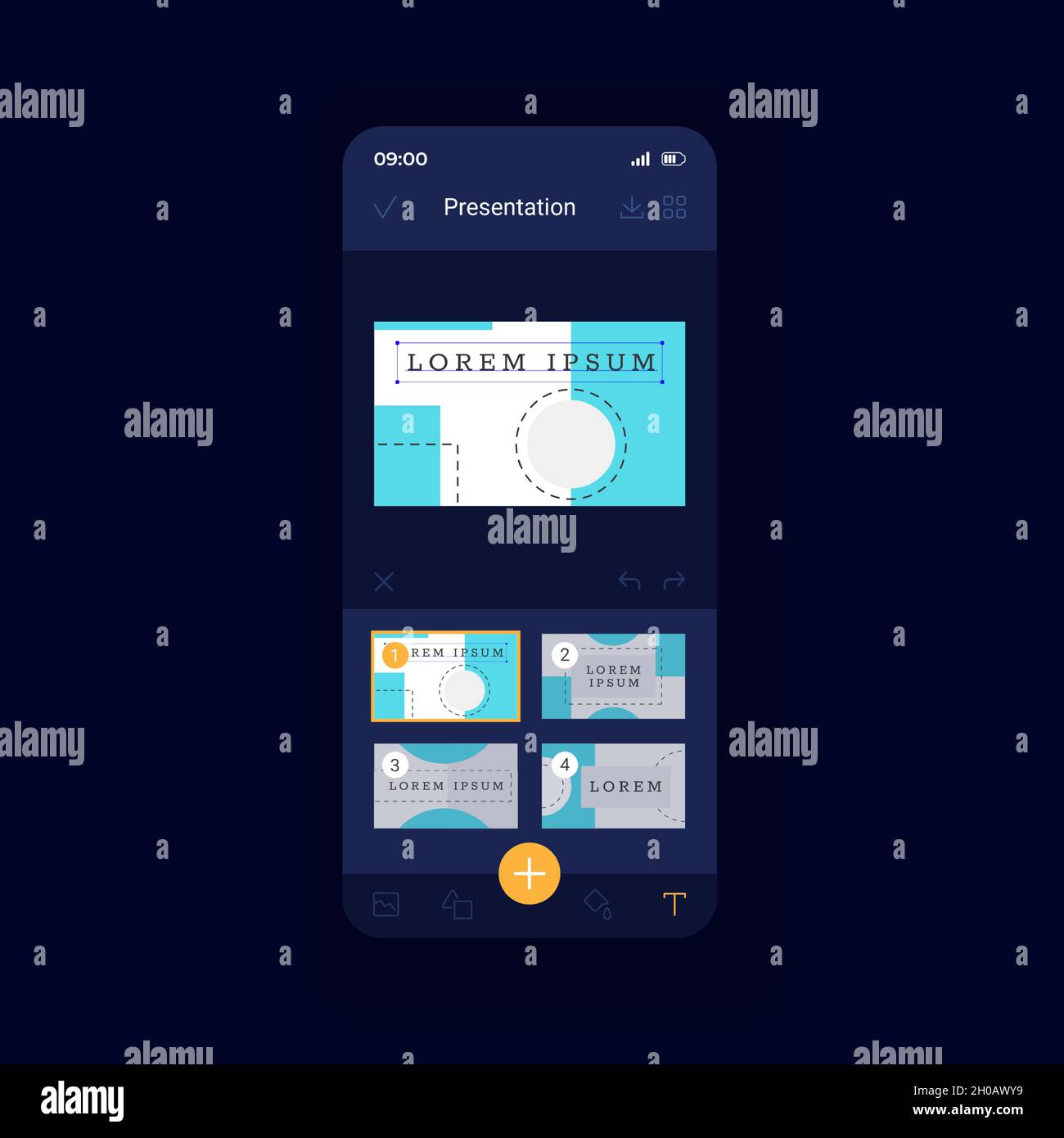 Presentation making dark smartphone interface vector template Stock Vector Image & Art - Alamy