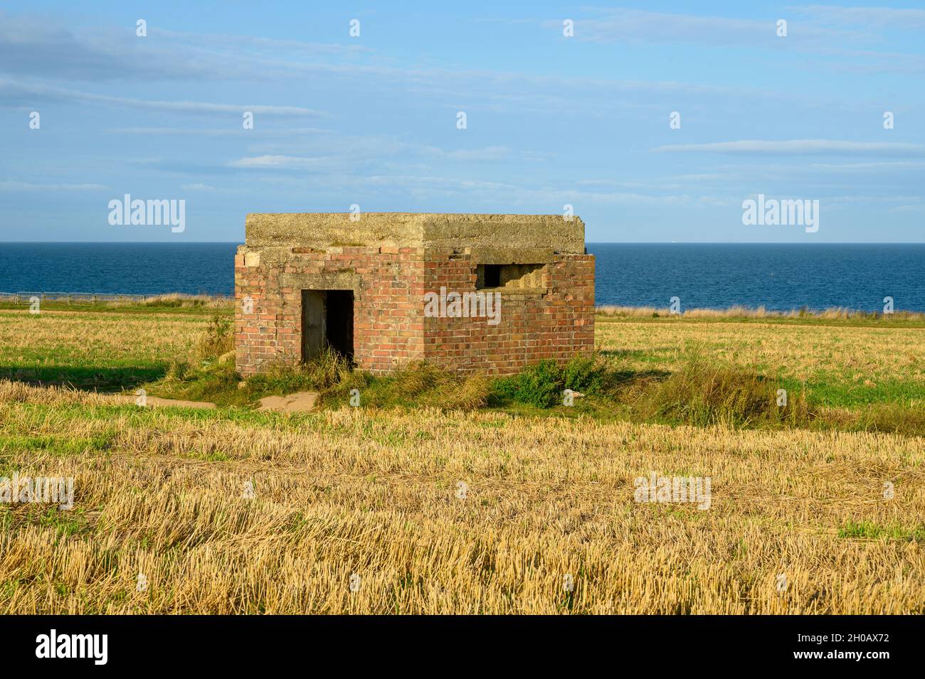 Pillbox from second world war situated in a field near the Happisburgh ...