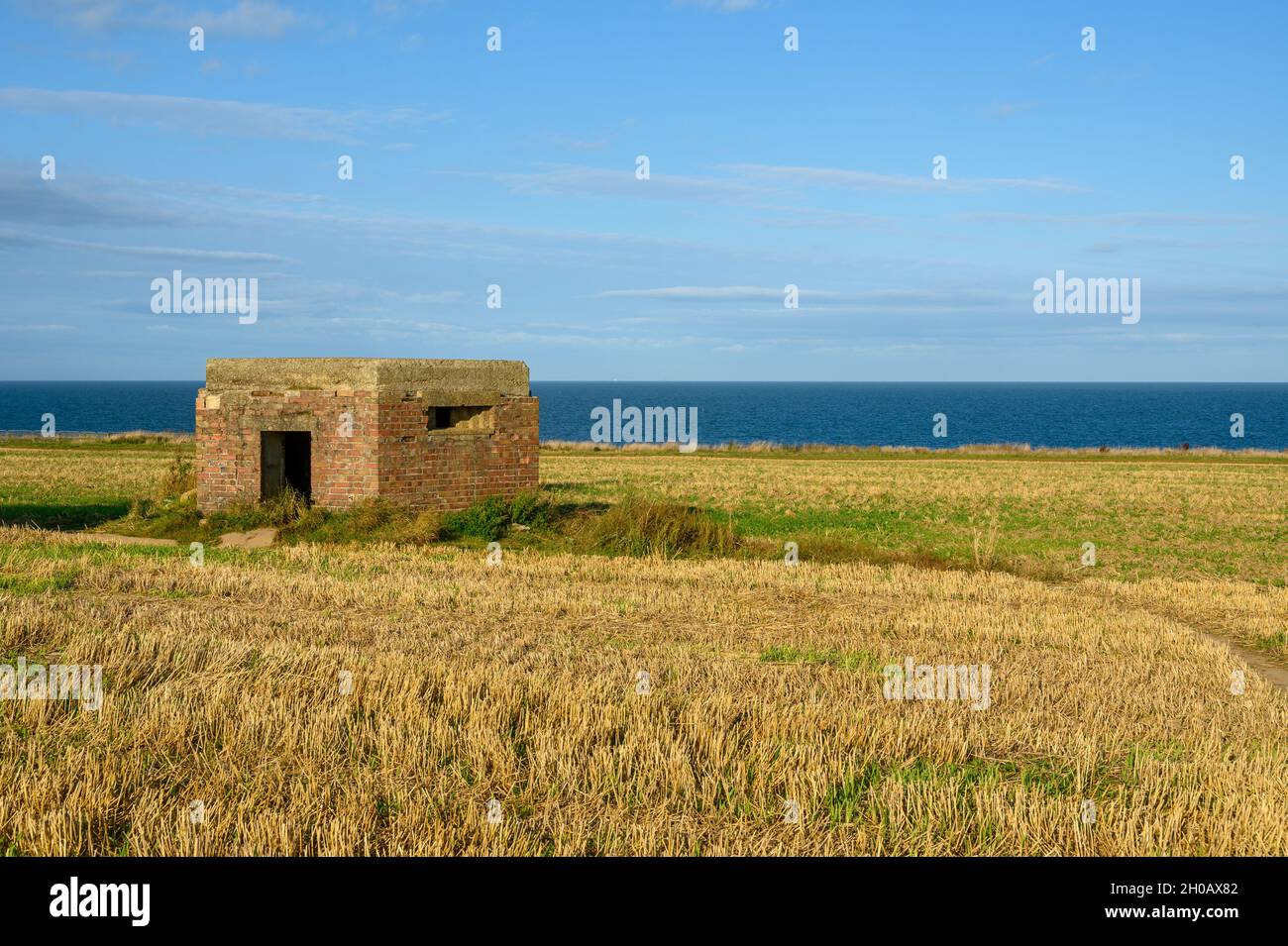 Pillbox from second world war situated in a field near the Happisburgh ...