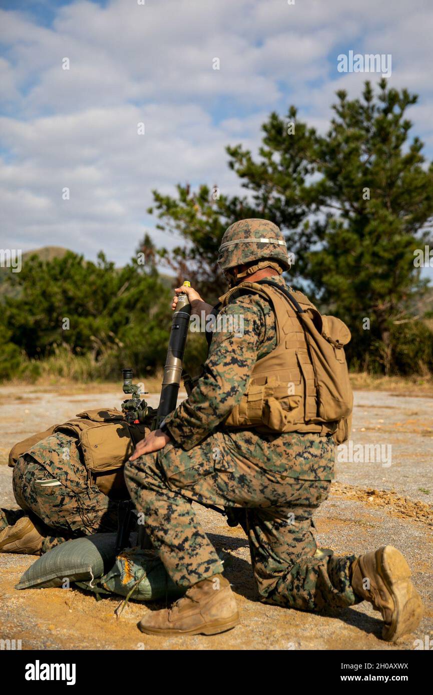 U.S. Marine Corps Cpl. Donovan Hage, a mortarman with Tactical ...