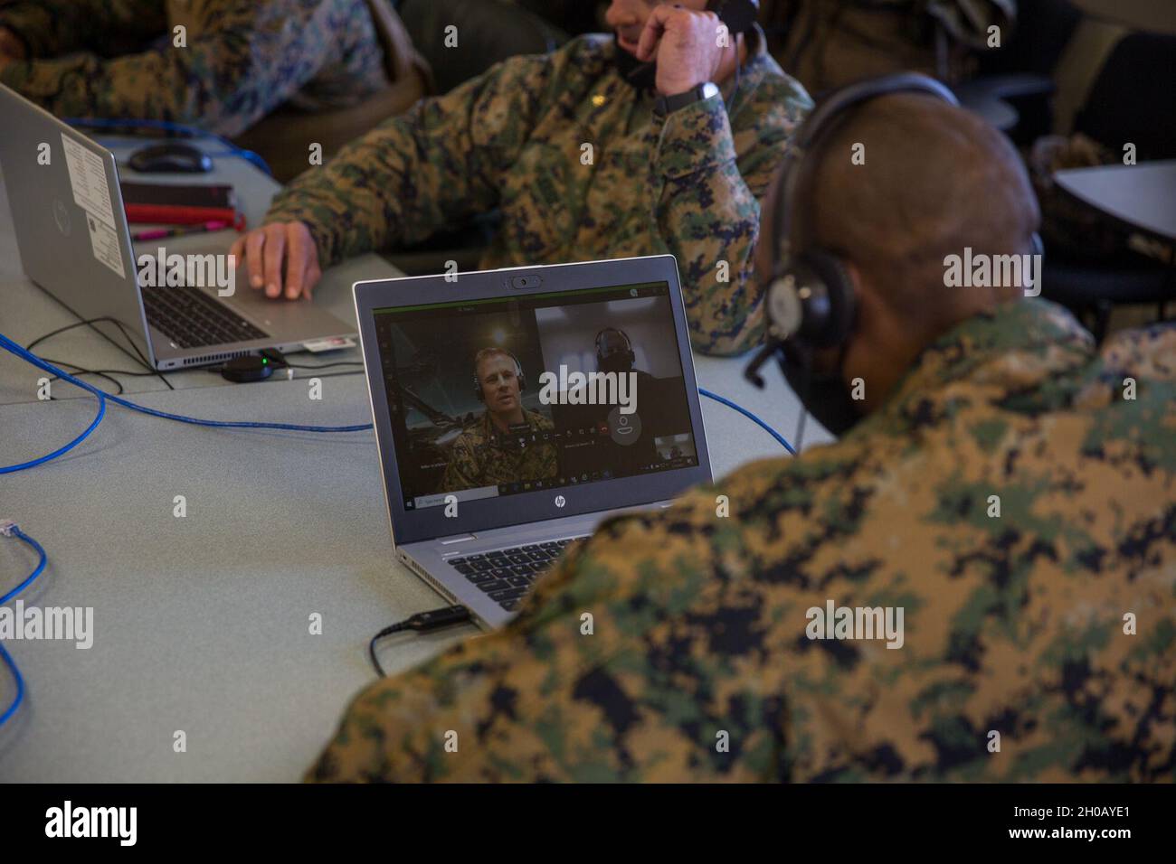 U.S. Marines with 2nd Marine Expeditionary Brigade ( MEB) setup a ...