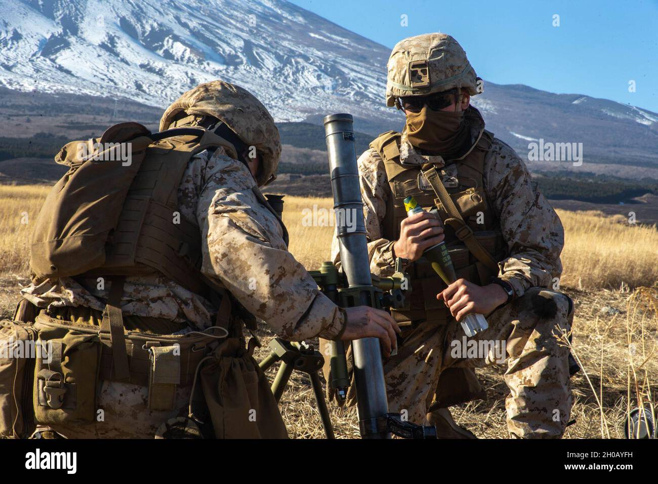 U.S. Marine Corps Lance Cpl. Christian Patterson (left), and Lance Cpl ...