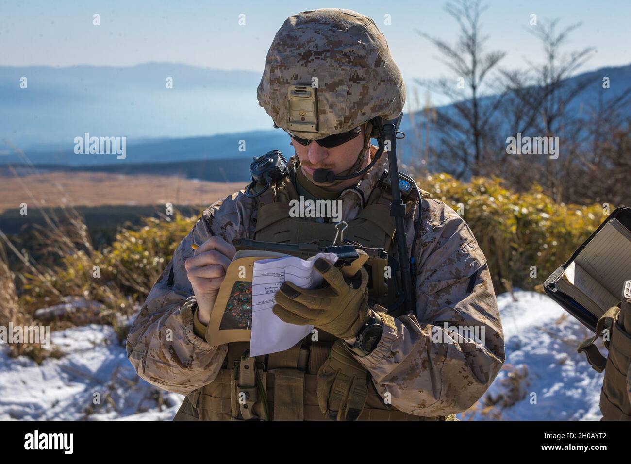 U.S. Marine Corps Capt. Patrick Hopkins, air officer for 3d Battalion ...