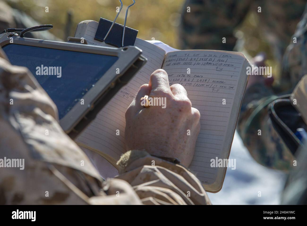U.S. Marine Corps Capt. Patrick Hopkins, air officer for 3d Battalion ...