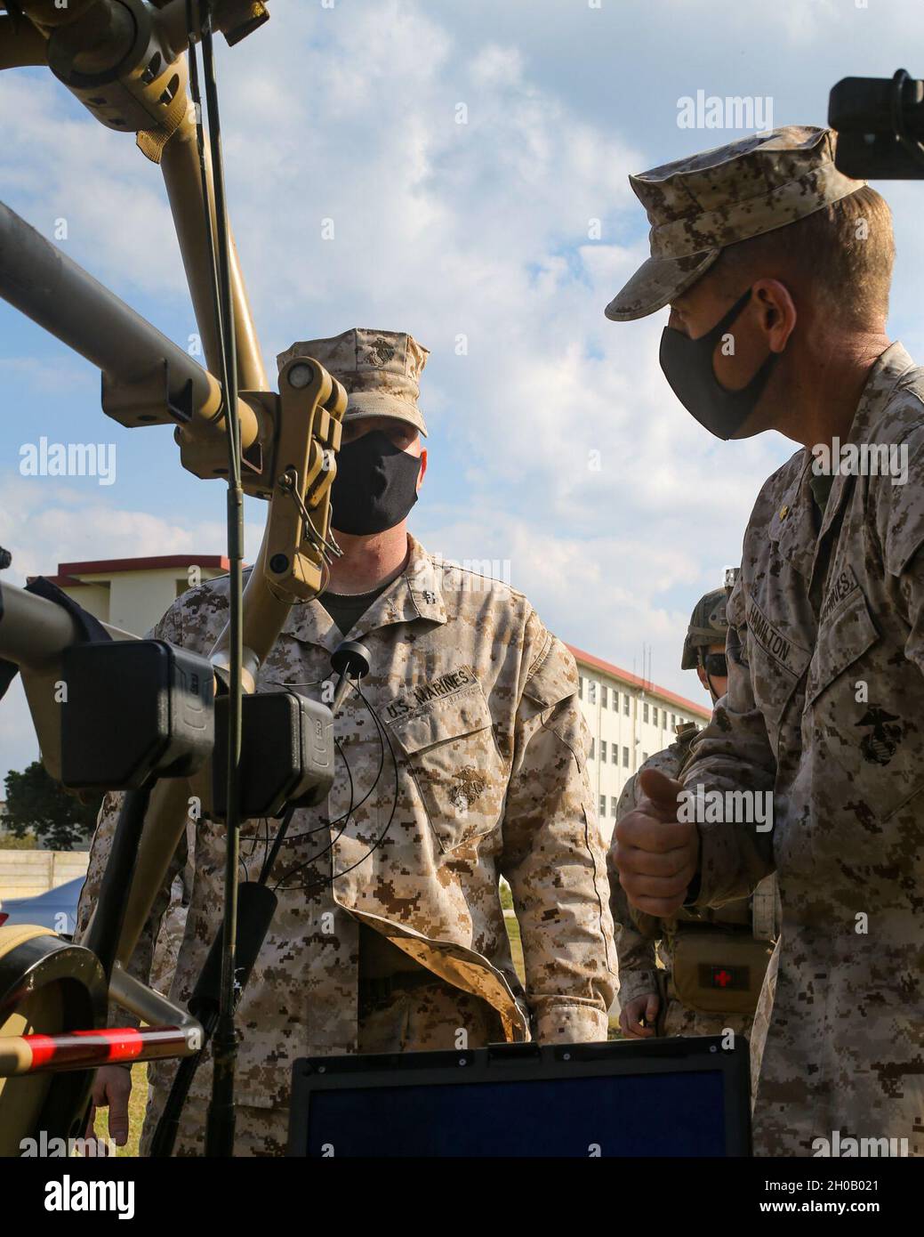 U.S. Marine Maj. Ryan Hamilton, communications officer for the 31st ...