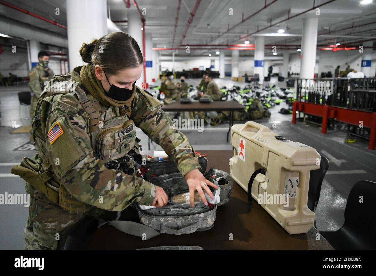 U.S. Army Spc. Cristen Harris, a combat medic specialist assigned to ...