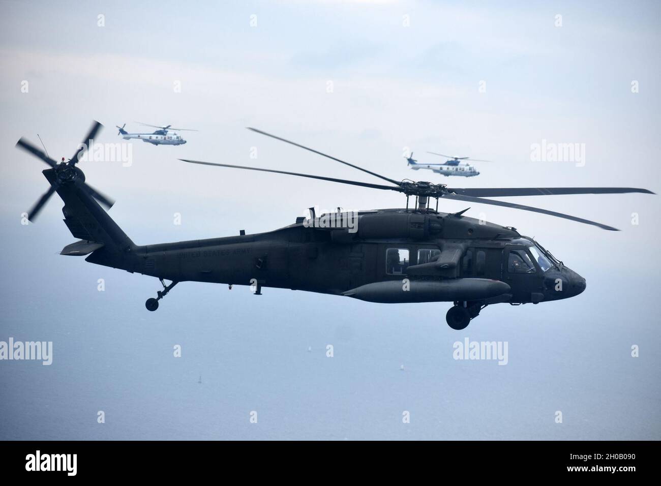 A Black Hawk helicopter with the U.S. Army Aviation Battalion Japan ...