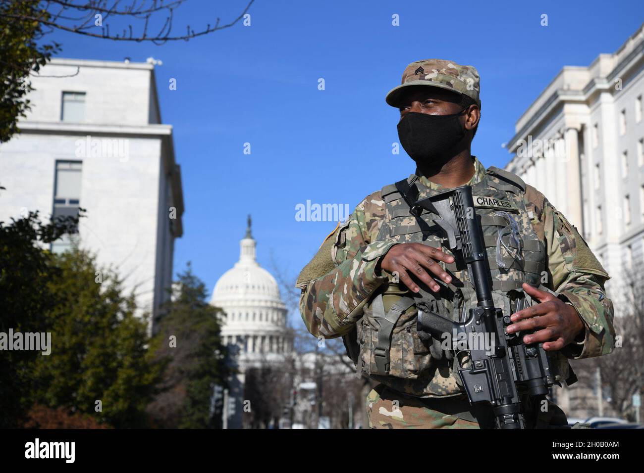 U.S. Army Sgt. Kaherdin Charles, a cavalry scout with Troop B, 2nd ...