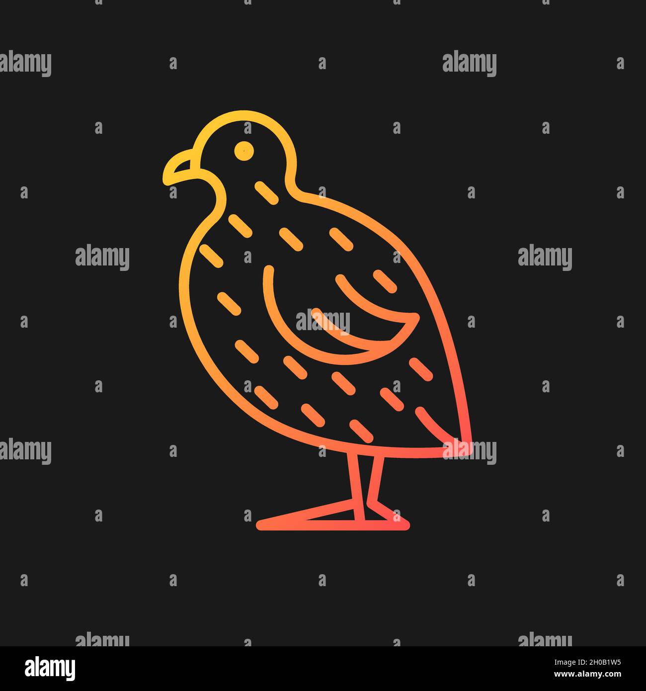 Japanese quail gradient vector icon for dark theme Stock Vector Image ...