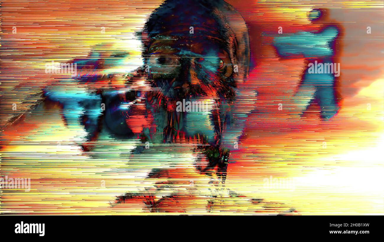 3d illustration - Abstract Screen Digital Pixel Sorting Stock Photo - Alamy