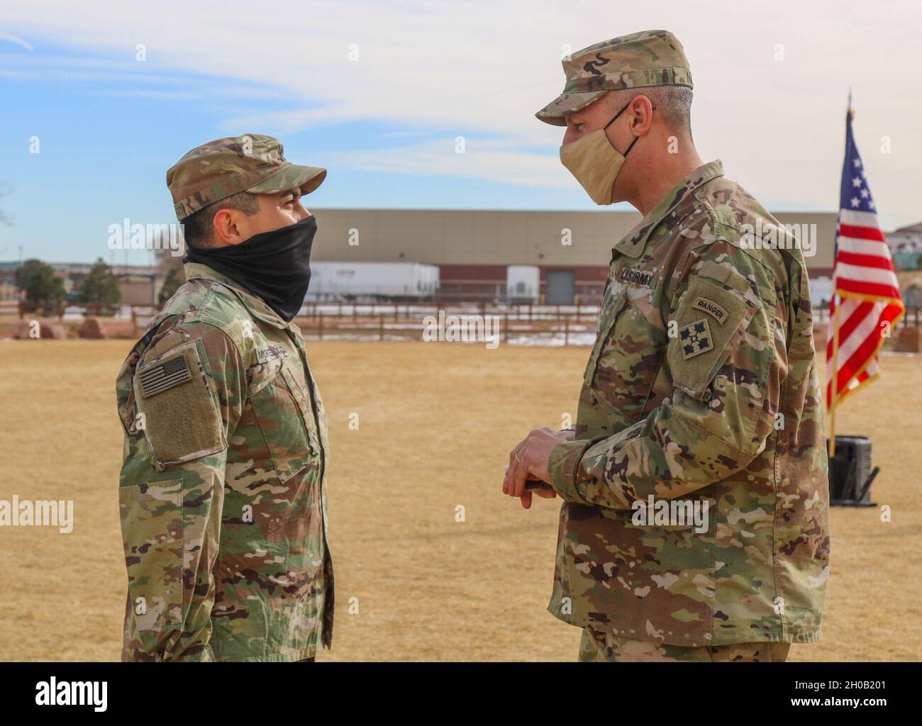 Command Sgt. Maj. Adam Nash (Right), Command Sgt. Maj. of the 4th ...