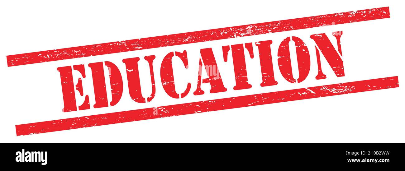 EDUCATION text on red grungy rectangle vintage stamp Stock Photo - Alamy