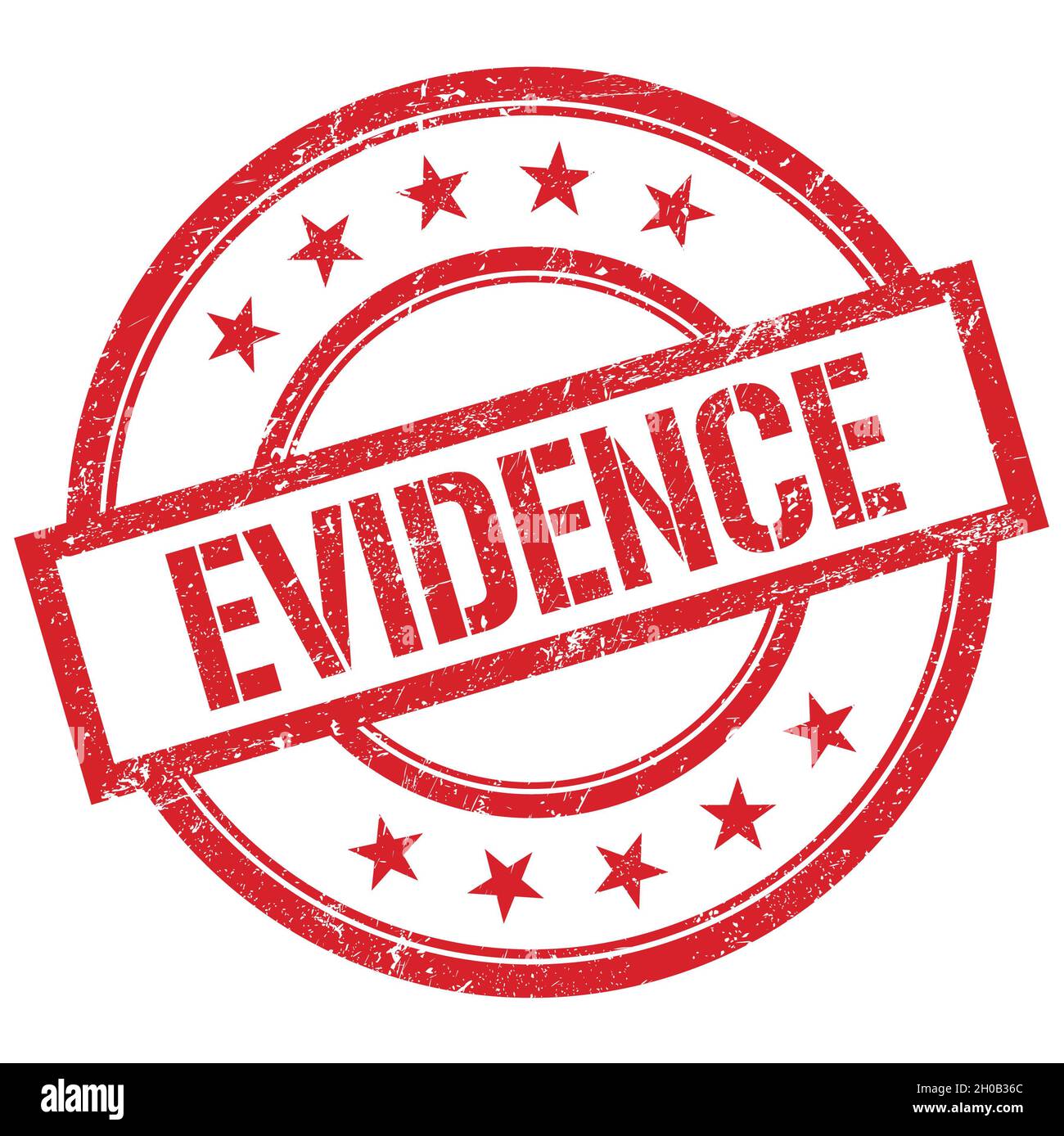 EVIDENCE text written on red round vintage rubber stamp Stock Photo - Alamy