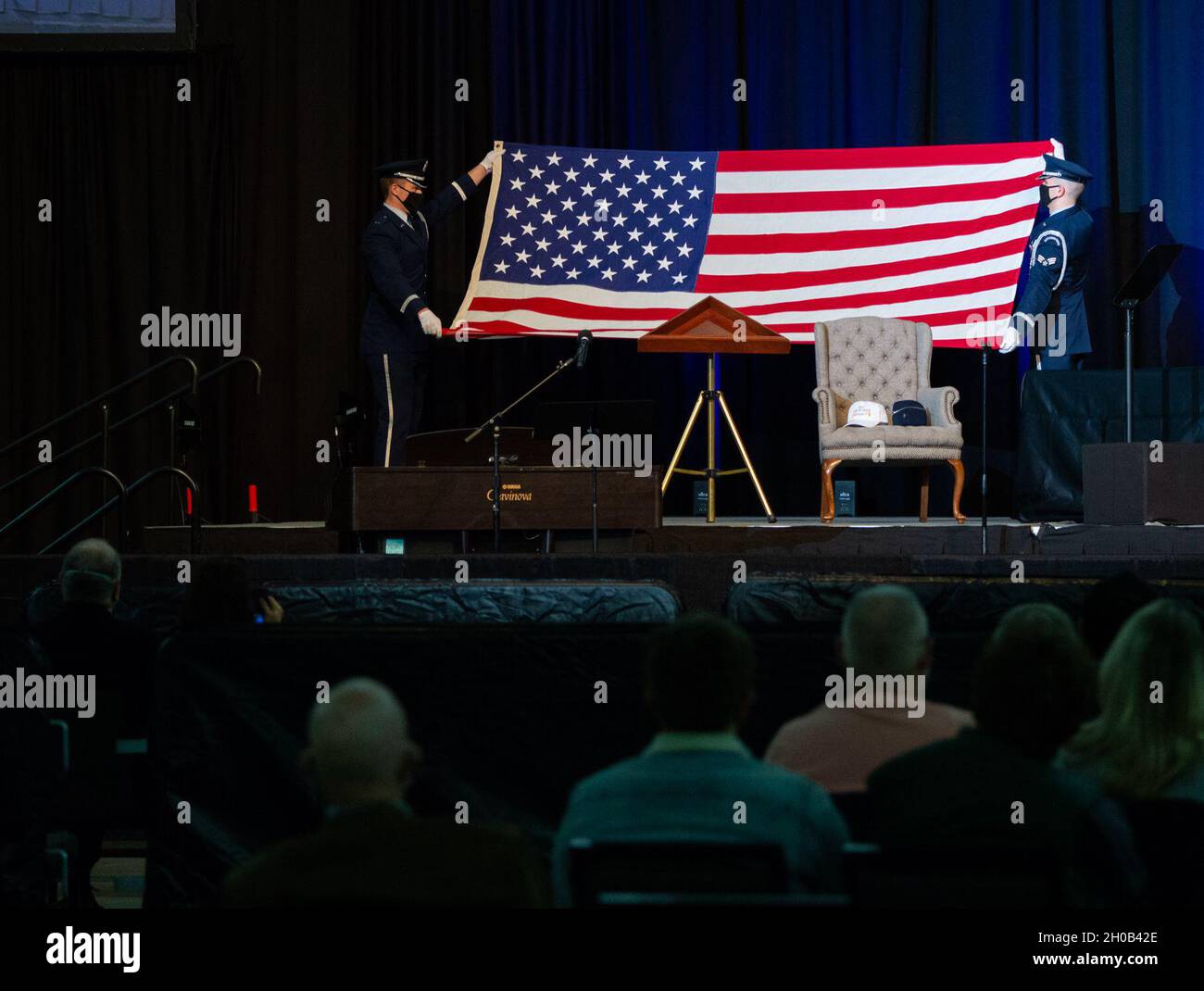Honor Guard members from Wright-Patterson Air Force Base, Ohio, perform ...