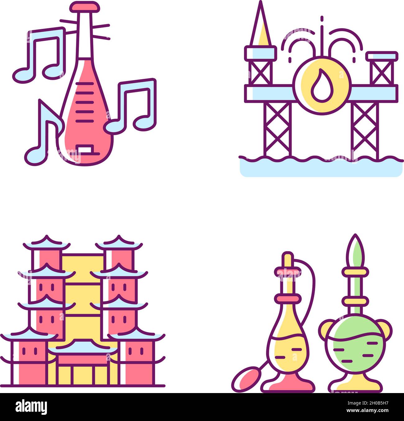 Culture of Singapore RGB color icons set Stock Vector Image & Art - Alamy