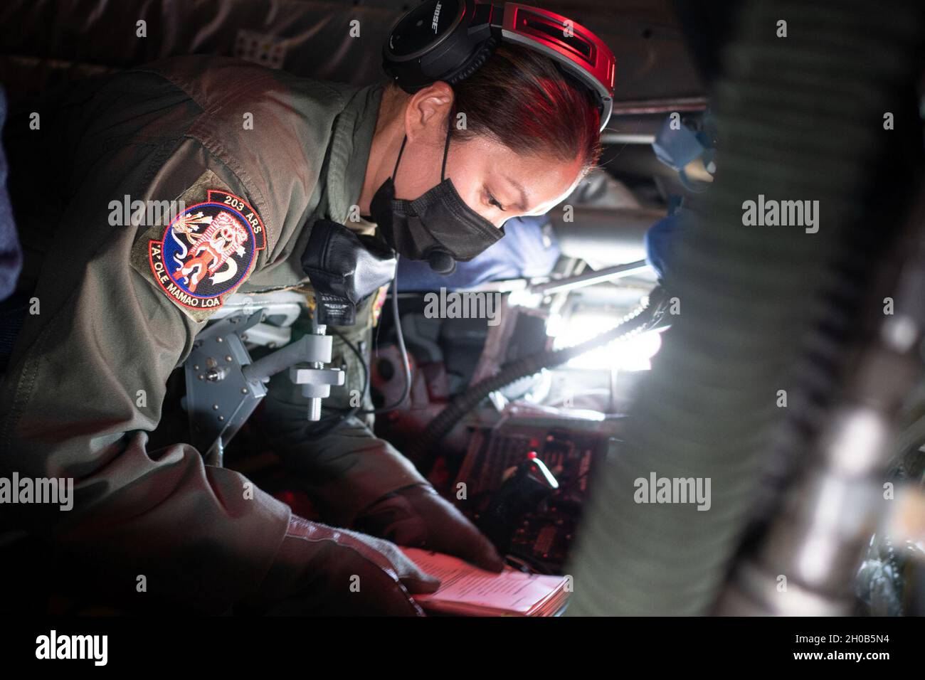 Tech. Sgt. Gina Cavaco, 203rd Air Refueling Squadron boom operator ...